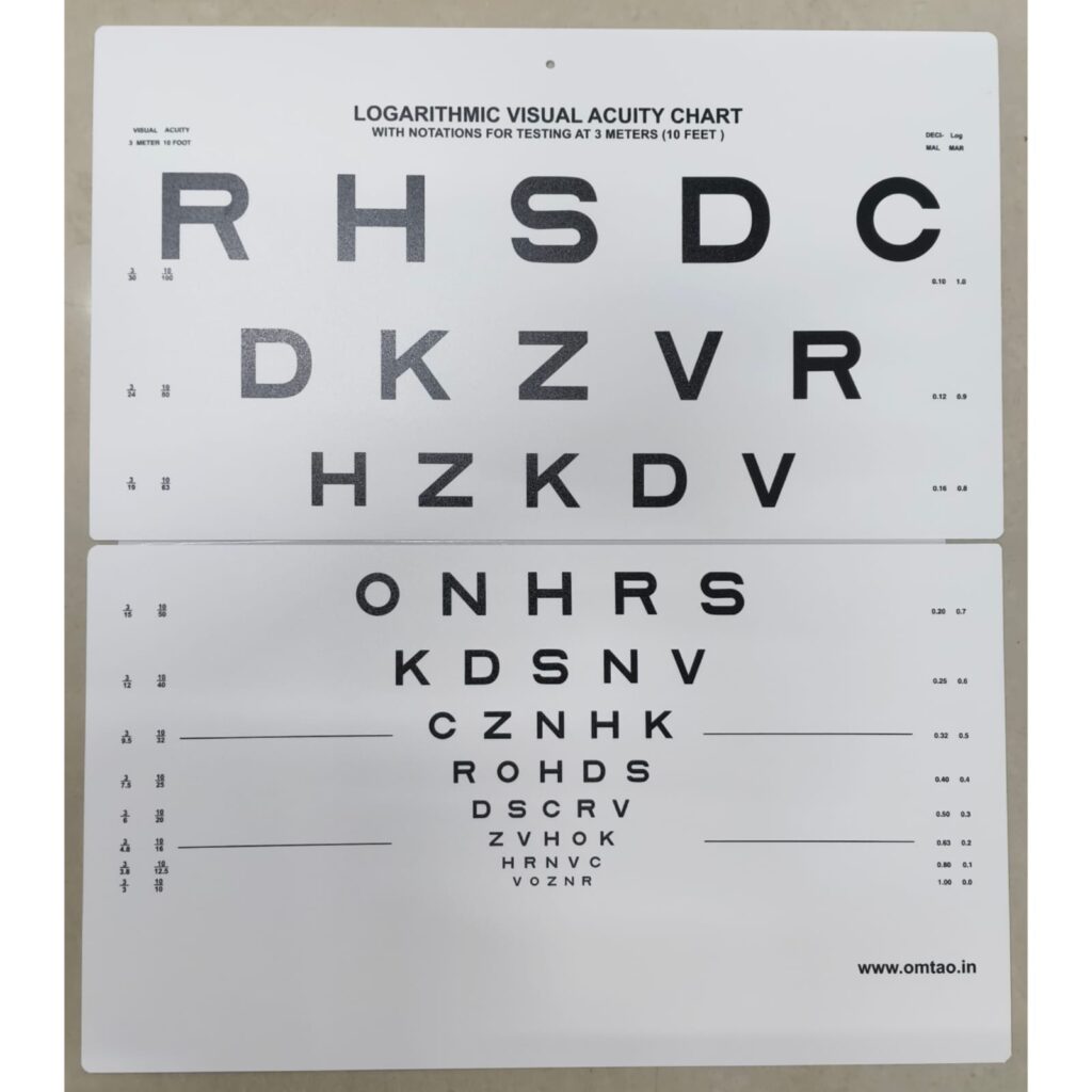 Dist Vision LogMar chart Alphabets Foldable – Omtao