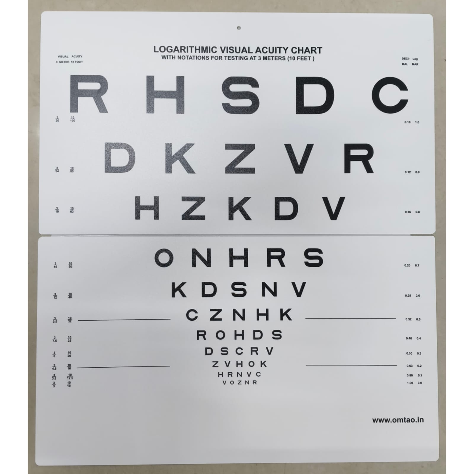 Dist Vision LogMar chart Alphabets Foldable – Omtao